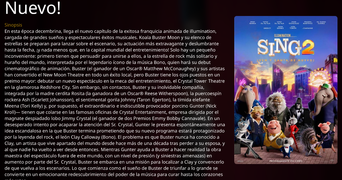 Sing 2: ¡Ven y Canta de Nuevo!